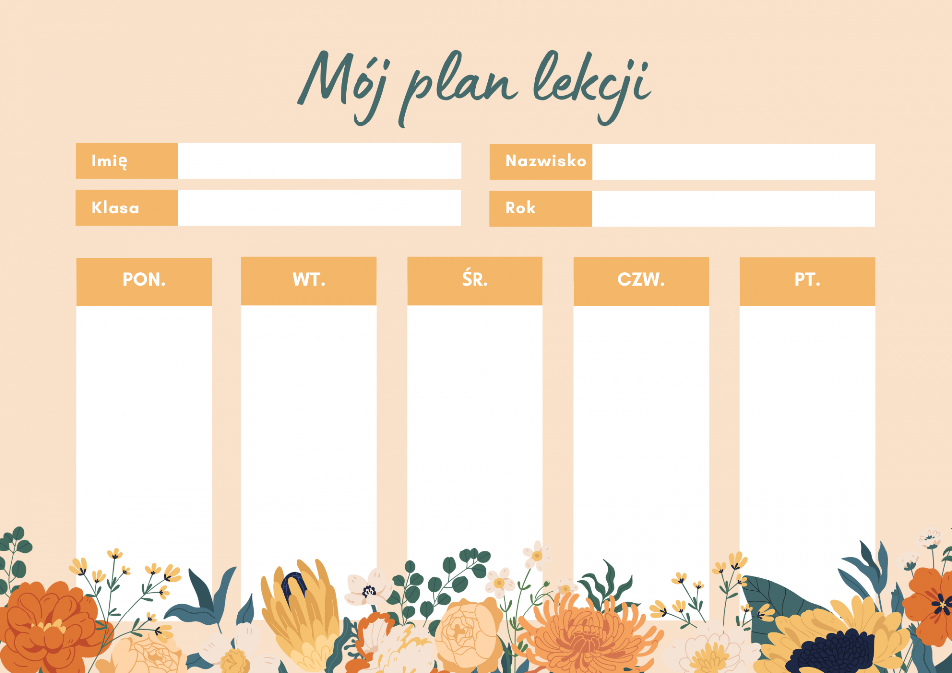 Plany lekcji do wydruku - Mamy-mamom.pl